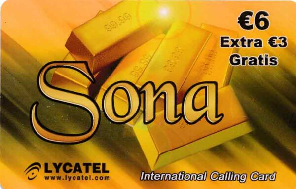 NL, Lycatel, €6, Goldbarren, Sona